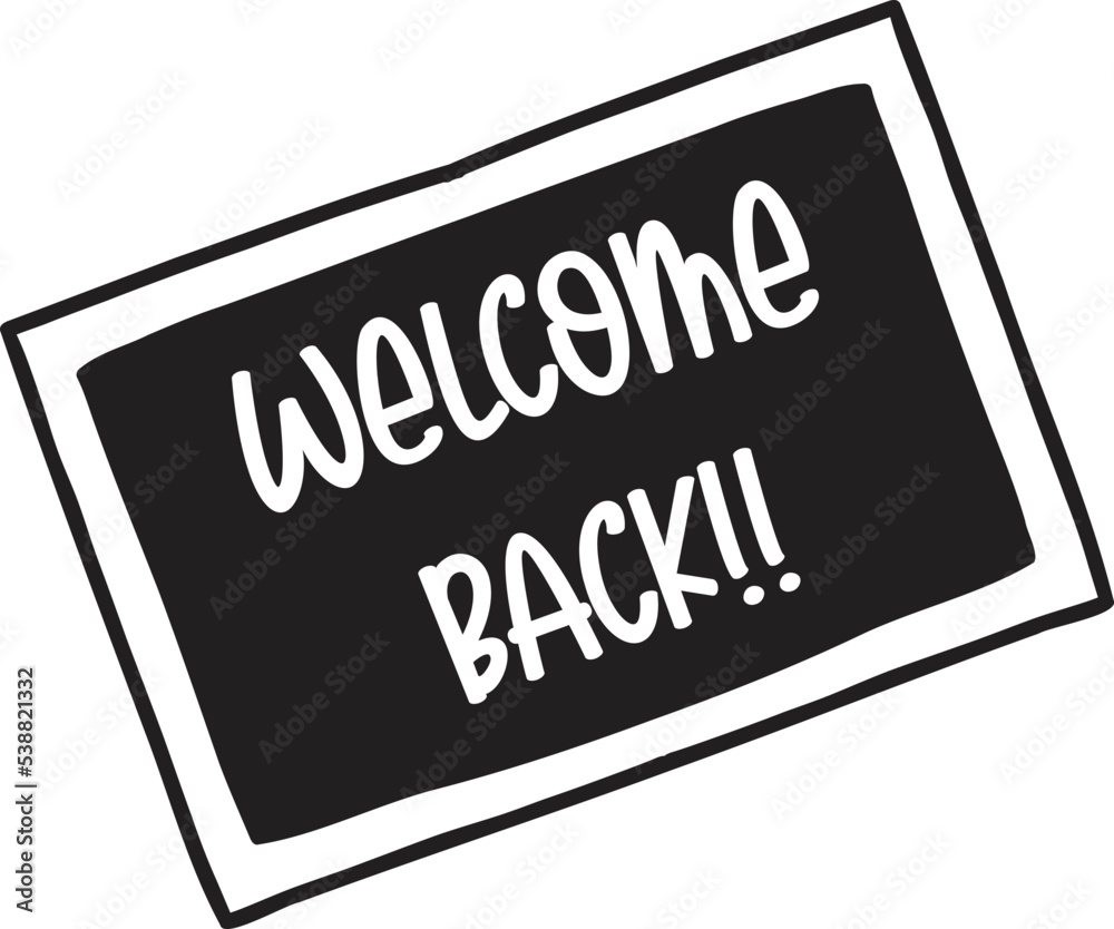 welcome back lettering on chalkboard illustration Stock Vector | Adobe Stock