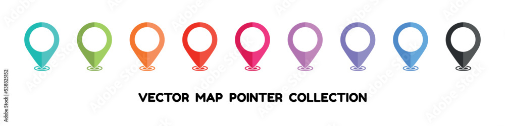 GPS Map Pointer Set - Colorful Vector Illustrations Isolated On White Background Stock Vector ...