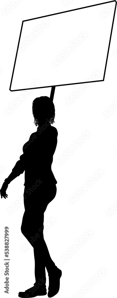 Protestor or demonstrator at a demonstration march, picket line or ...