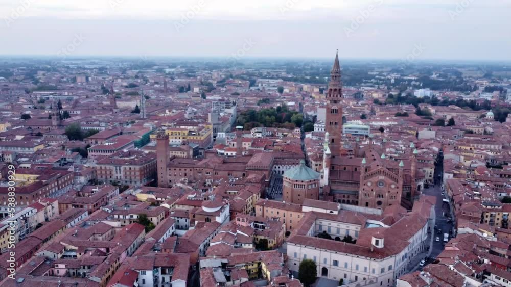 drone flight in Cremona, Lombardy Stock Video | Adobe Stock