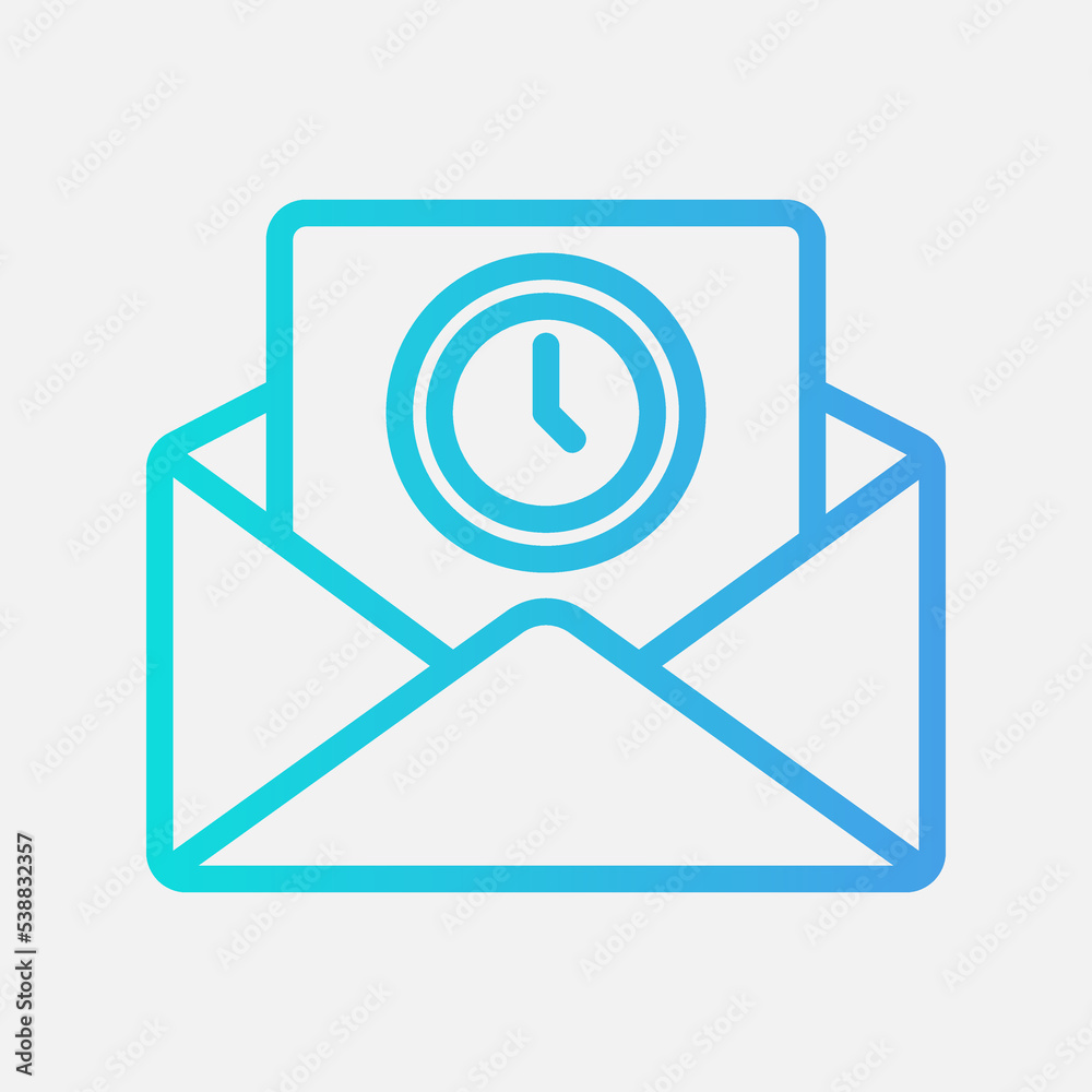 Pending icon in gradient style about email, use for website mobile app ...