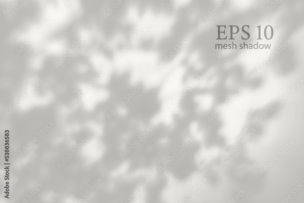 Transparent natural plant shadow. Light effect overlay. Mesh grid ...