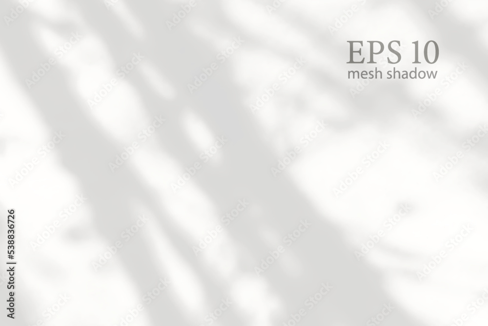 Transparent natural plant shadow. Light effect overlay. Mesh grid ...
