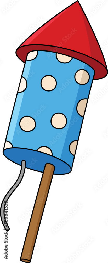 Fireworks Cartoon Colored Clipart Illustration Stock Vector | Adobe Stock