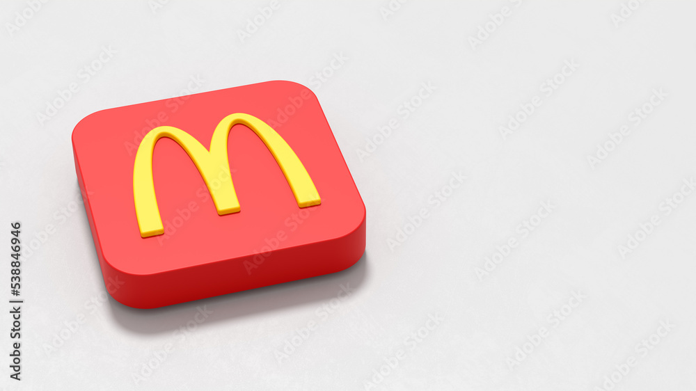 McDonalds Logo on Light Gray Background with Copy Space Stock ...