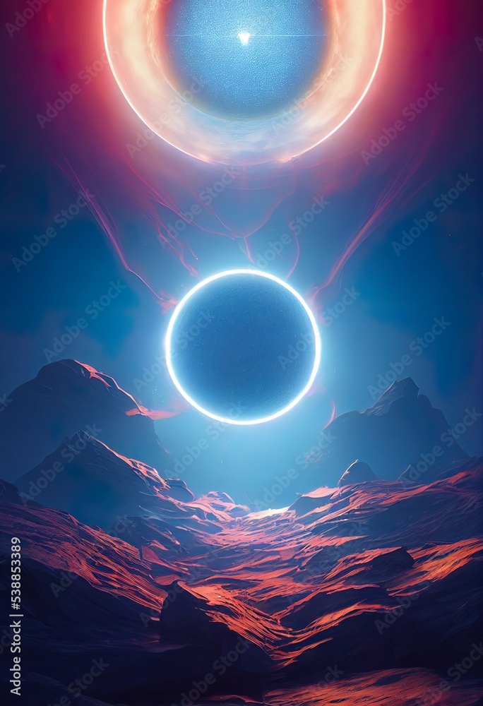 Supernova Explosion Epic Space Landscape - Digital Art, 3D Render, Concept Art Stock ...