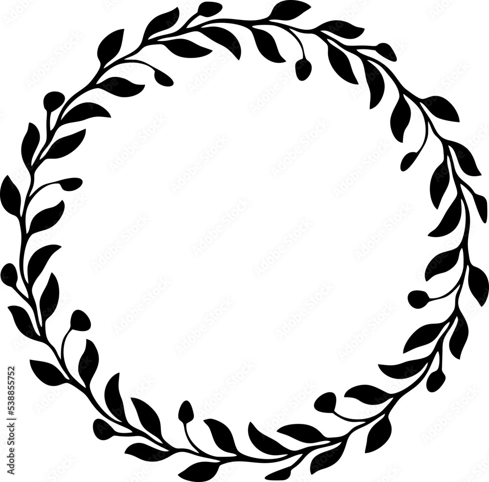 Leaf Circle Frame Border Vector Stock Vector | Adobe Stock