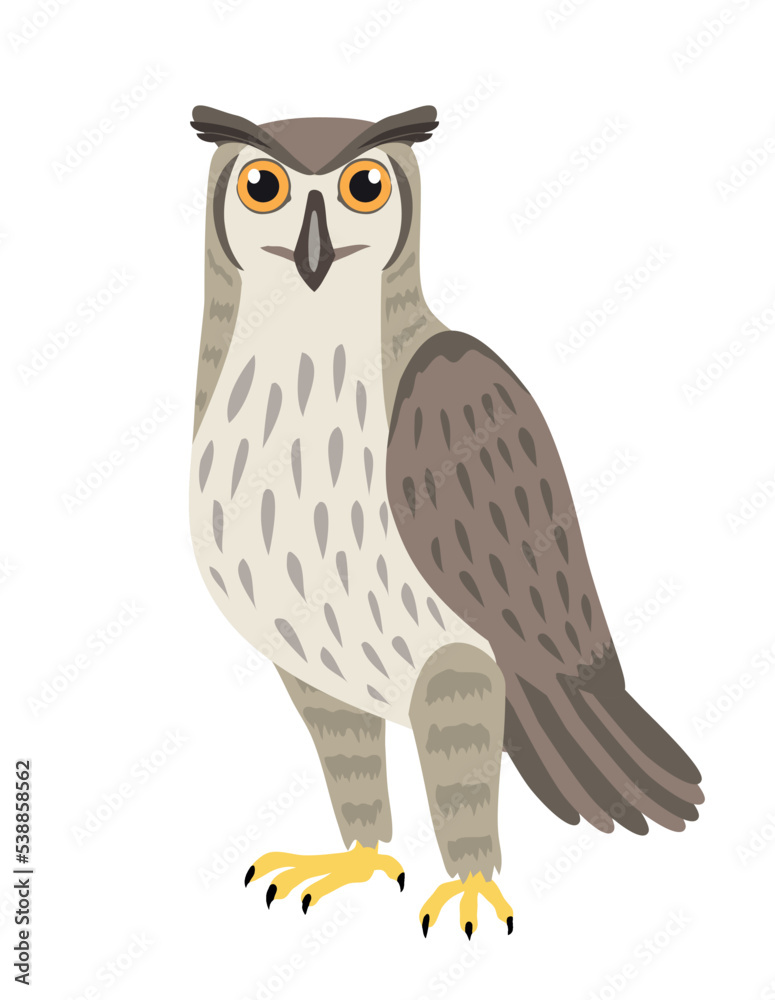 Grey owl icon. Forest autumn inhabitant. Symbol of autumn season ...