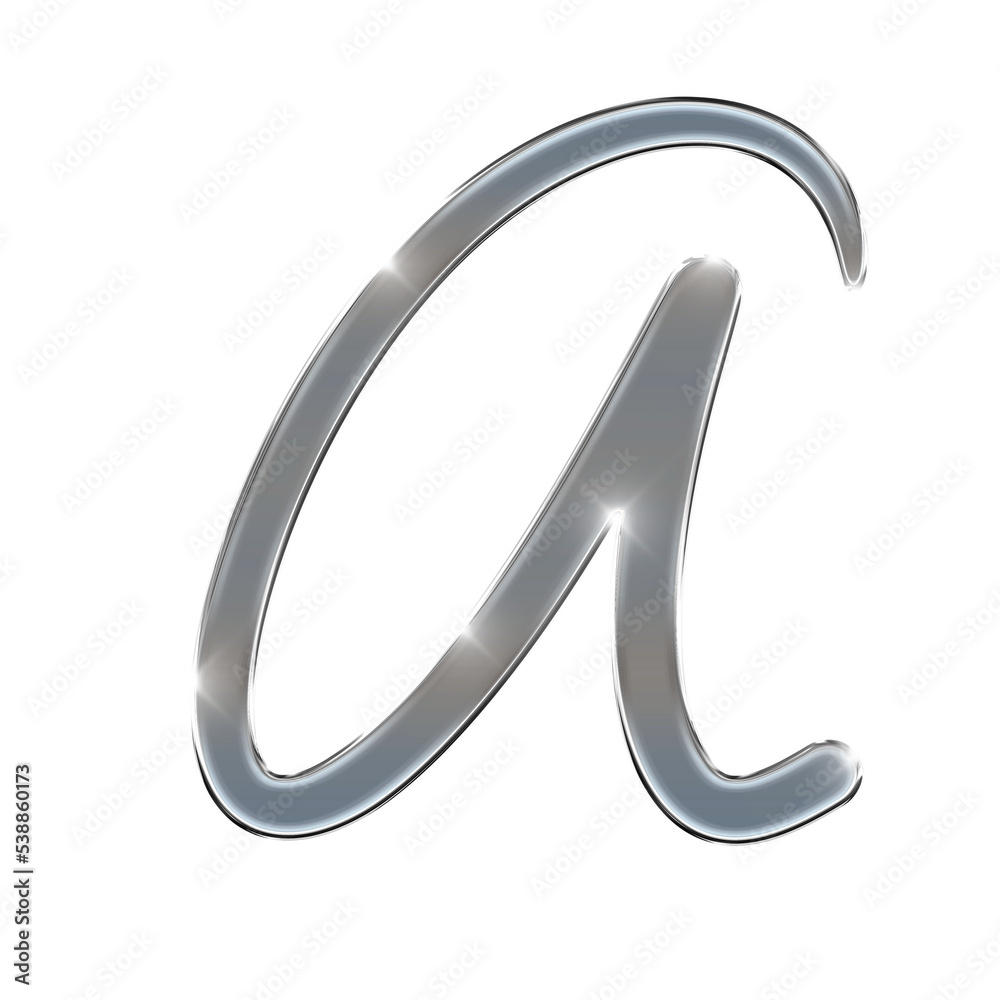 Silver Chrome Sparkles Calligraphy Alphabet Letter A, Cursive A Stock ...
