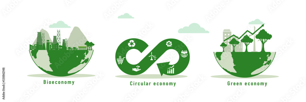 BCG concept for sustainable economy development. Bio economy, circle ...
