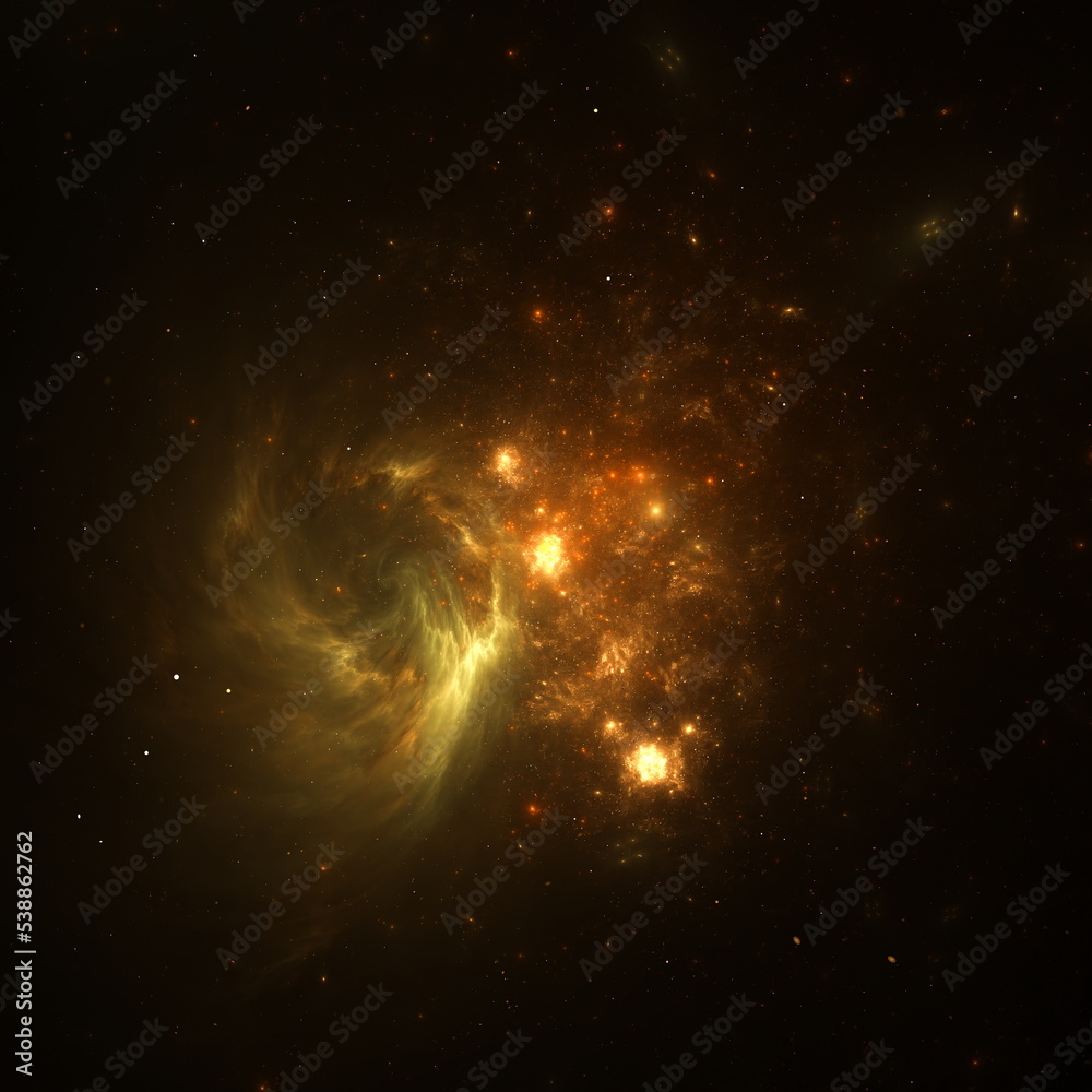 Cosmic nebula in space among stars and galaxies. Gas dust clouds nebula ...