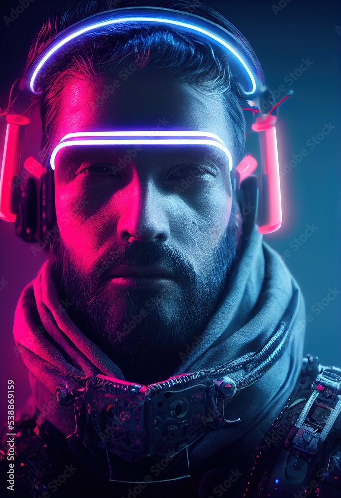 A fictional person, not based on a real person. Portrait of a sci-fi ...