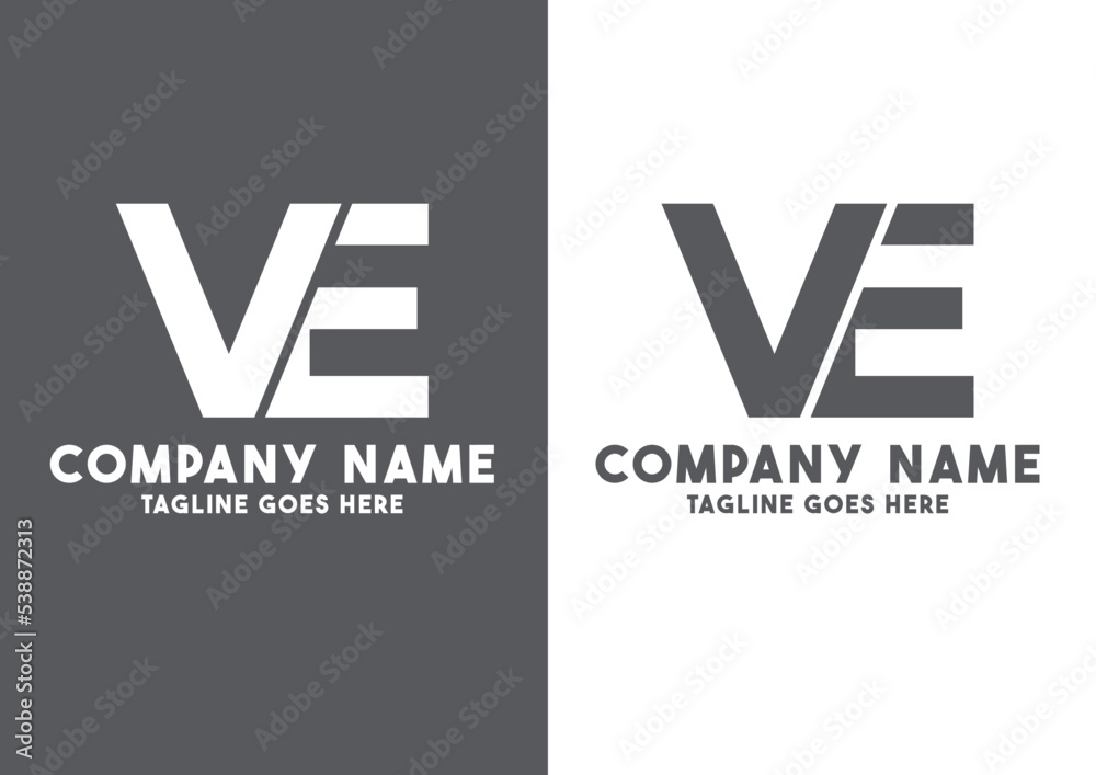 Letter VE logo design vector template, VE logo Stock Vector | Adobe Stock