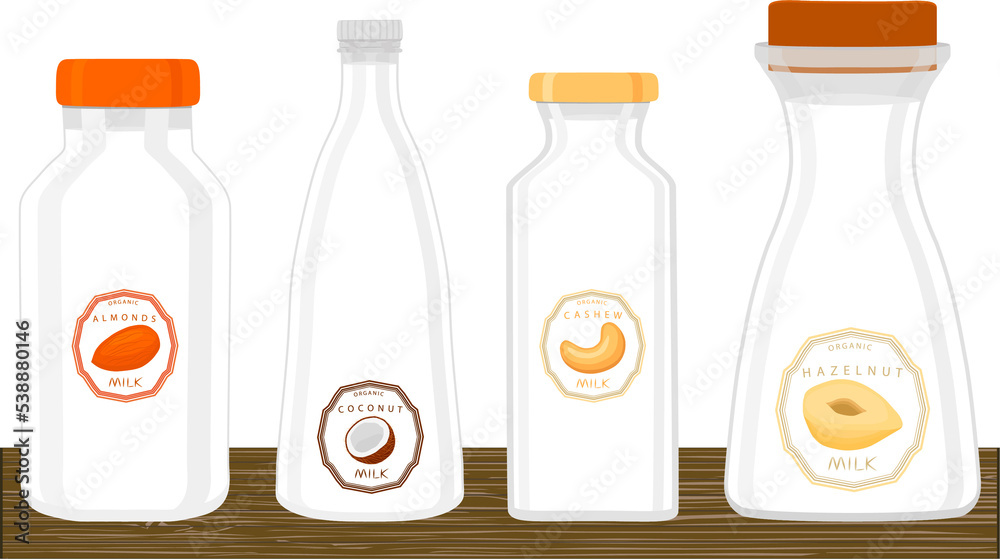 big set different types chilled milk Stock Illustration | Adobe Stock big set different types chilled milk Stock Illustration | Adobe Stock