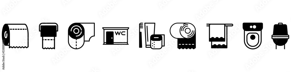 Toilet paper roll vector icon. towel flat line illustration sign ...