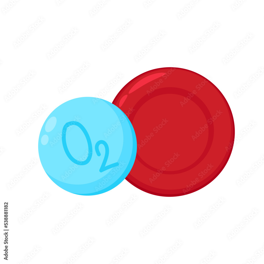 Red blood cell and Oxygen vector. free space for text. Water symbol ...