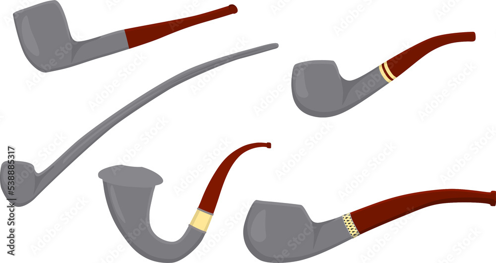 big set different types smoke pipes different size for tobacco Stock ...