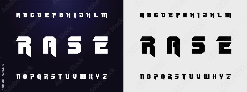 RASE Sports minimal tech font letter set. Luxury vector typeface for ...