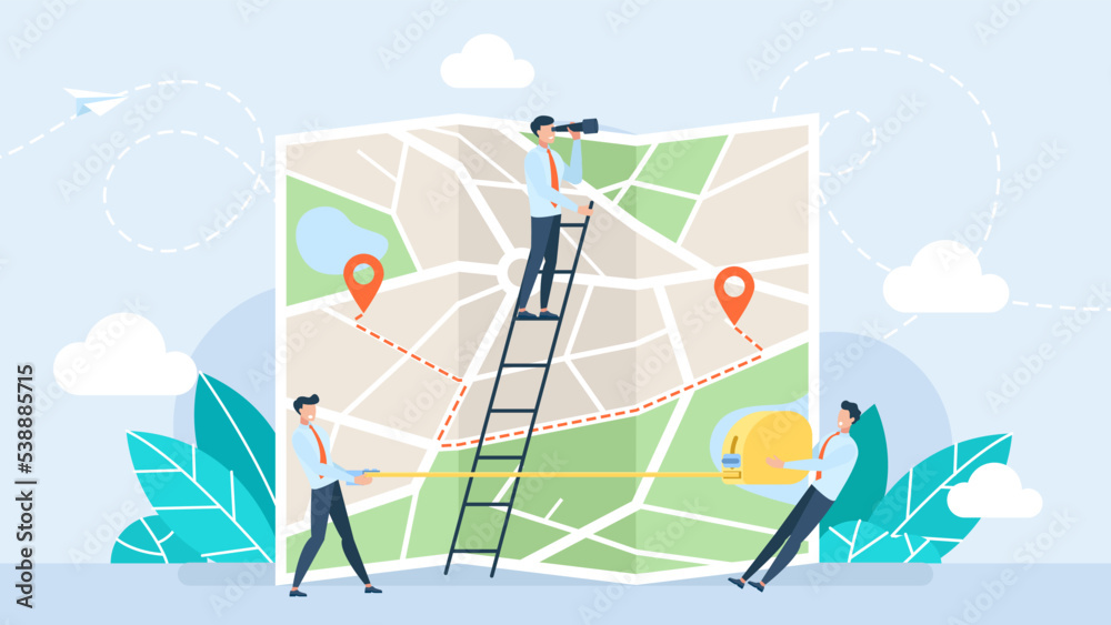 Folded Paper Map. Starting point, route, destination. City map ...