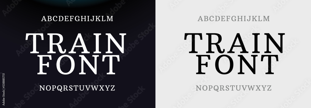 TRAIN FONT Sports minimal tech font letter set. Luxury vector typeface ...