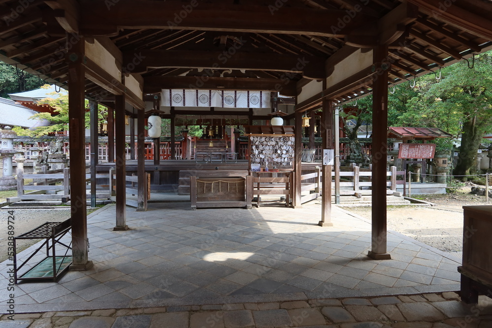 Japanese temples and shrines: a scene of the precincts of Tamukeyama ...