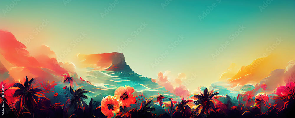 Tropical island in summer as abstract wallpaper background Stock ...
