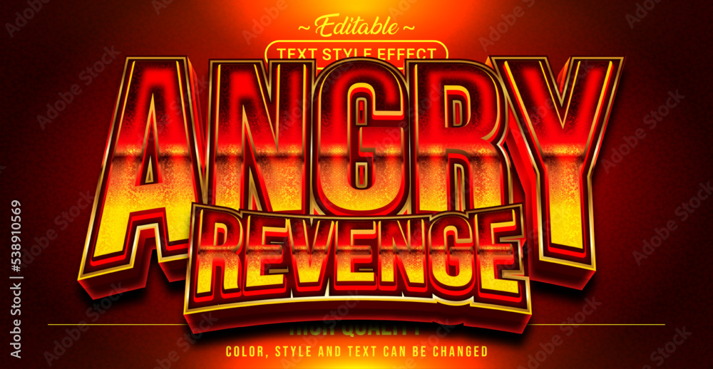 Editable text style effect - Angry Revenge text style theme. Stock ...