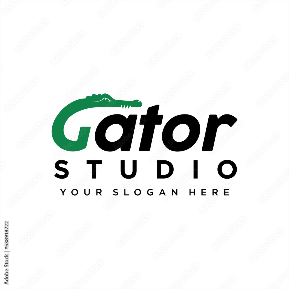 gator Typography logo design vector Stock Vector | Adobe Stock