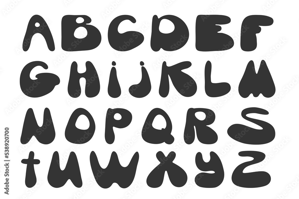 Cute hand drawn alphabet made in vector. Doodle letters for your design ...
