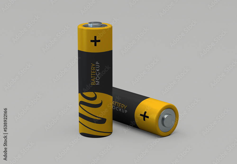 Two View Batteries Mockup Stock Template | Adobe Stock