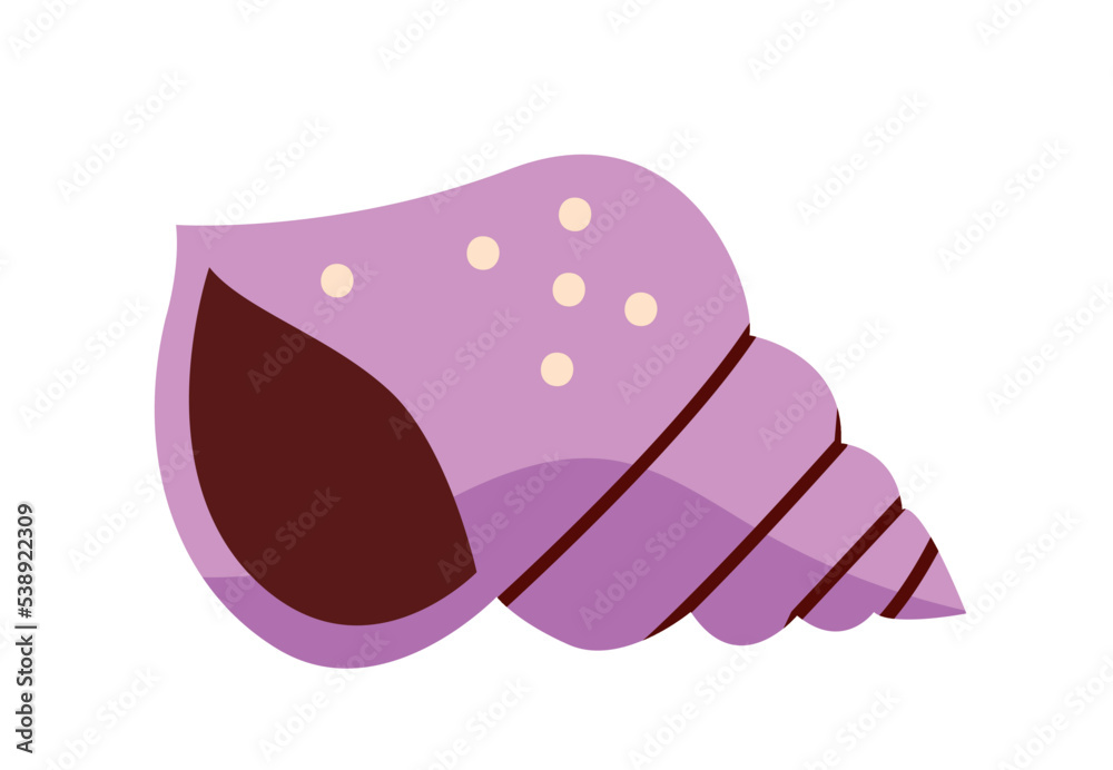 Violet sea shell. Poster or banner for website. Graphic element for ...