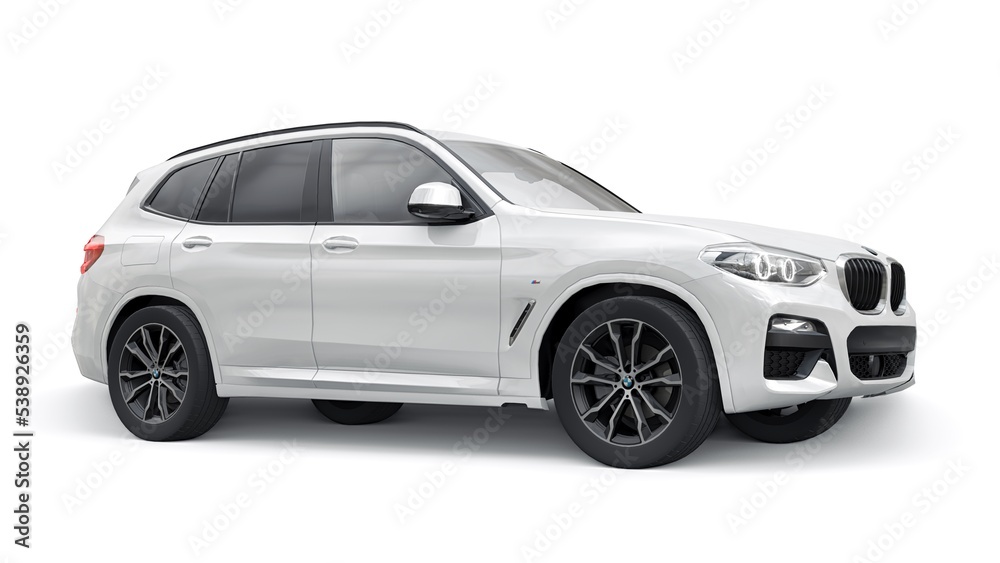 Paris, France. October 17, 2022. BMW X3 M40i White luxury sport car ...