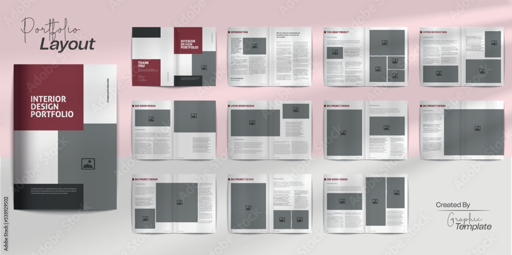 Interior Design Portfolio Layout Portfolio Design Template Architecture ...