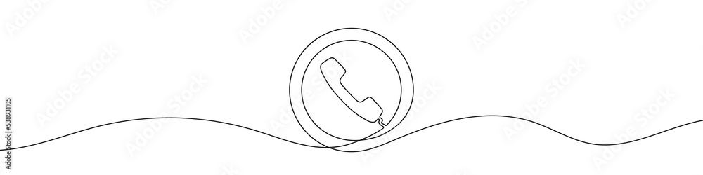 Continuous drawing of handset. One line icon of handset. One line ...