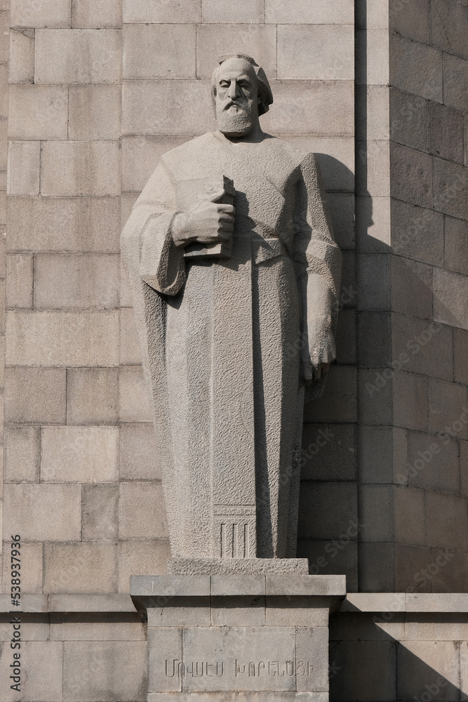 Movses Khorenatsi (Armenian medieval historian) statue in front of ...
