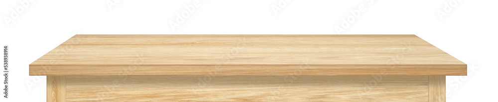 Light brown table with empty tabletop, free space surface isolated on ...