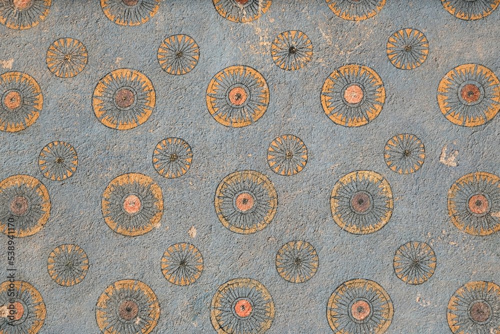 Reproduction of the ancient wall-paintings in Erebuni Fortress. Yerevan ...