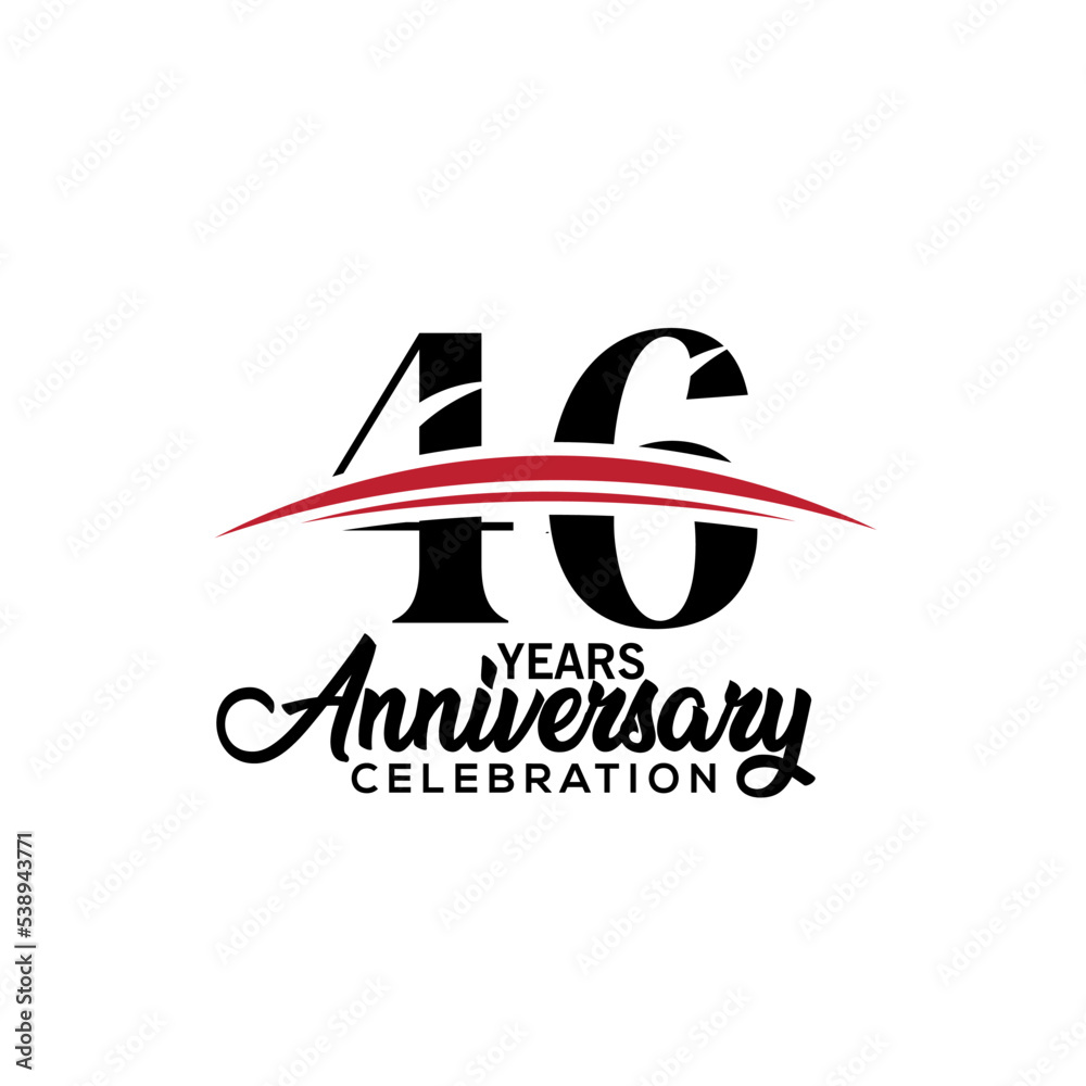 46th anniversary celebration design template for booklet with red and ...