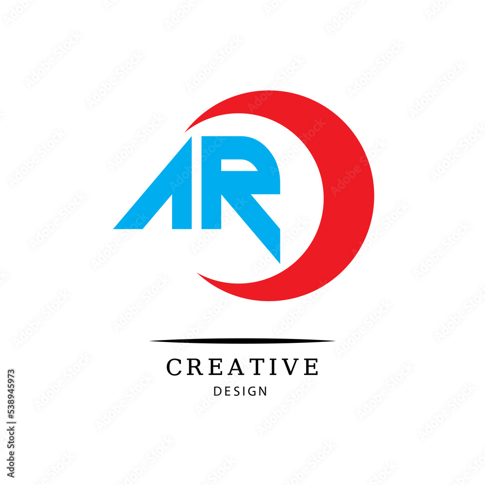 AR letter .A R letter logo .AR sky color letter logo design .letter ...