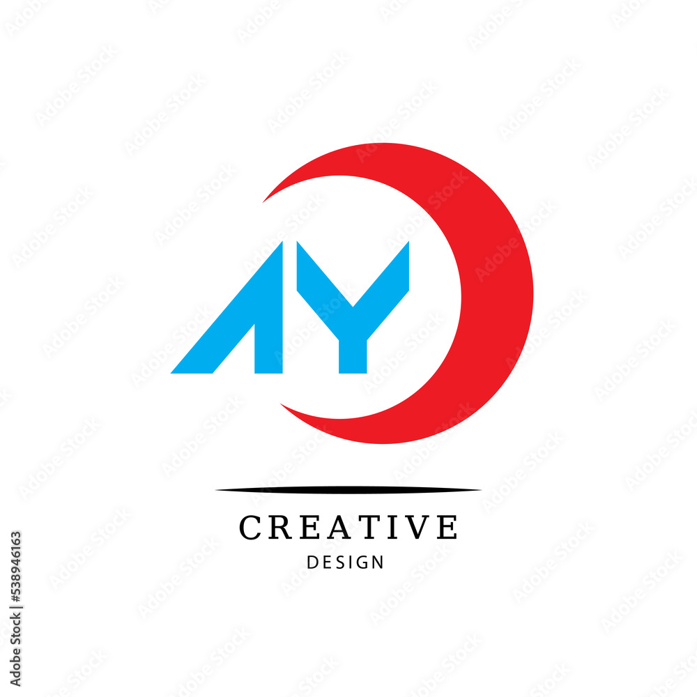 AY letter .A Y letter logo .AY sky color letter logo design .letter ...