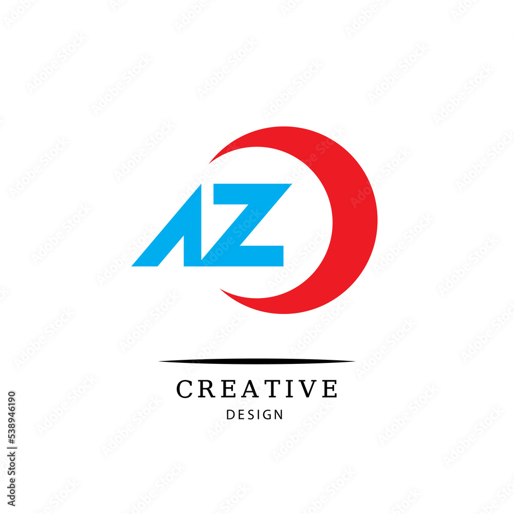 AZ letter .A Z letter logo .AZ sky color letter logo design .letter ...