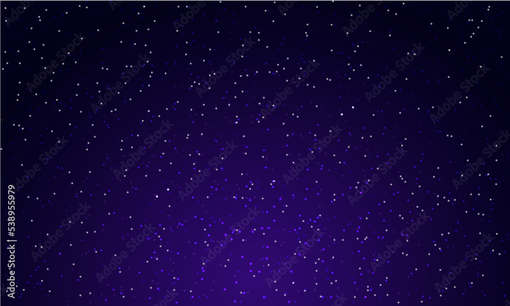 Night shining starry sky purple space background with stars cosmos ...