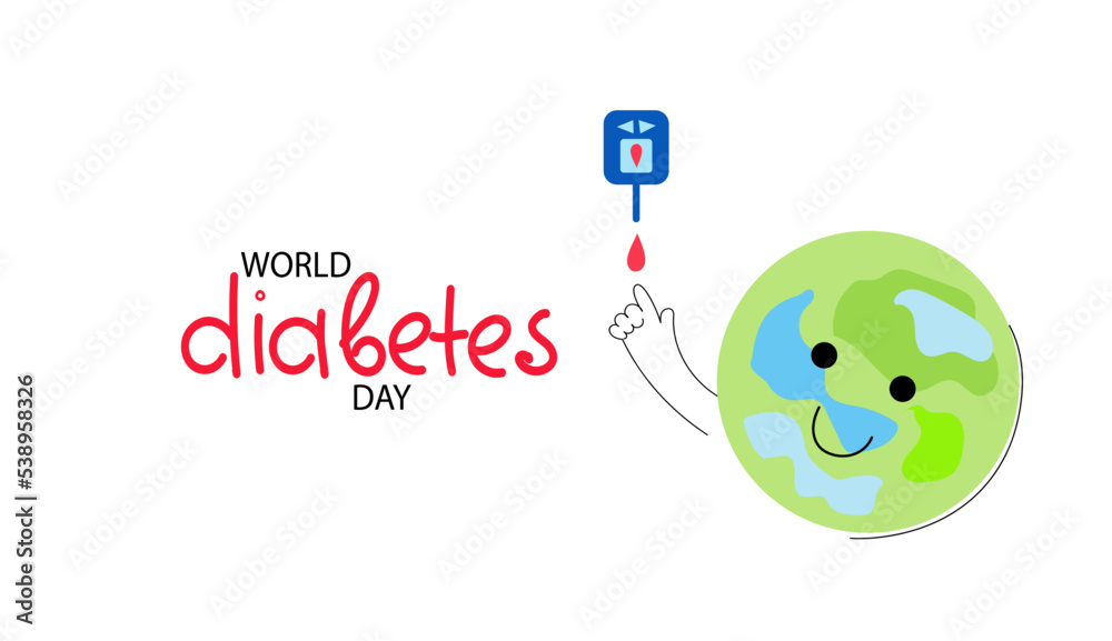 Social media poster, flyer template for World Diabetes day. Funny ...