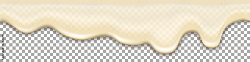 Milk cream wave swirl, liquid drip spill, flowing creamy splash wave ...