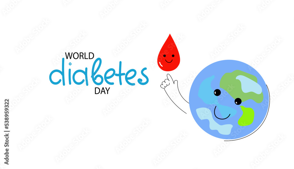 Social media poster, flyer template for World Diabetes day. Funny ...