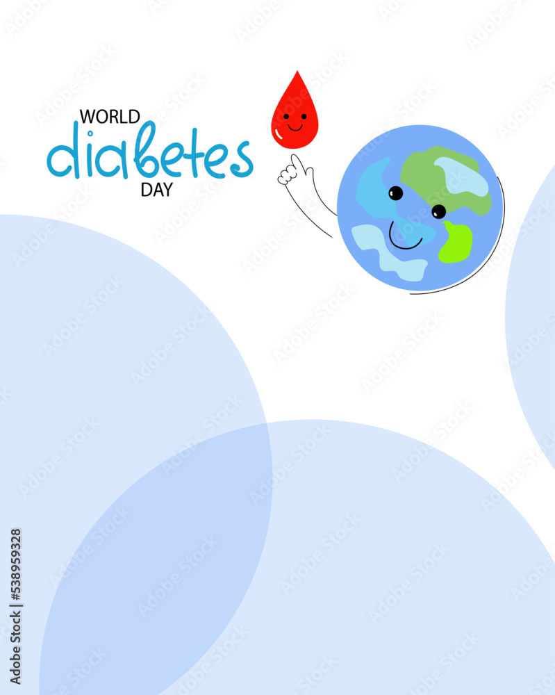 Social media poster, flyer template for World Diabetes day. Funny ...