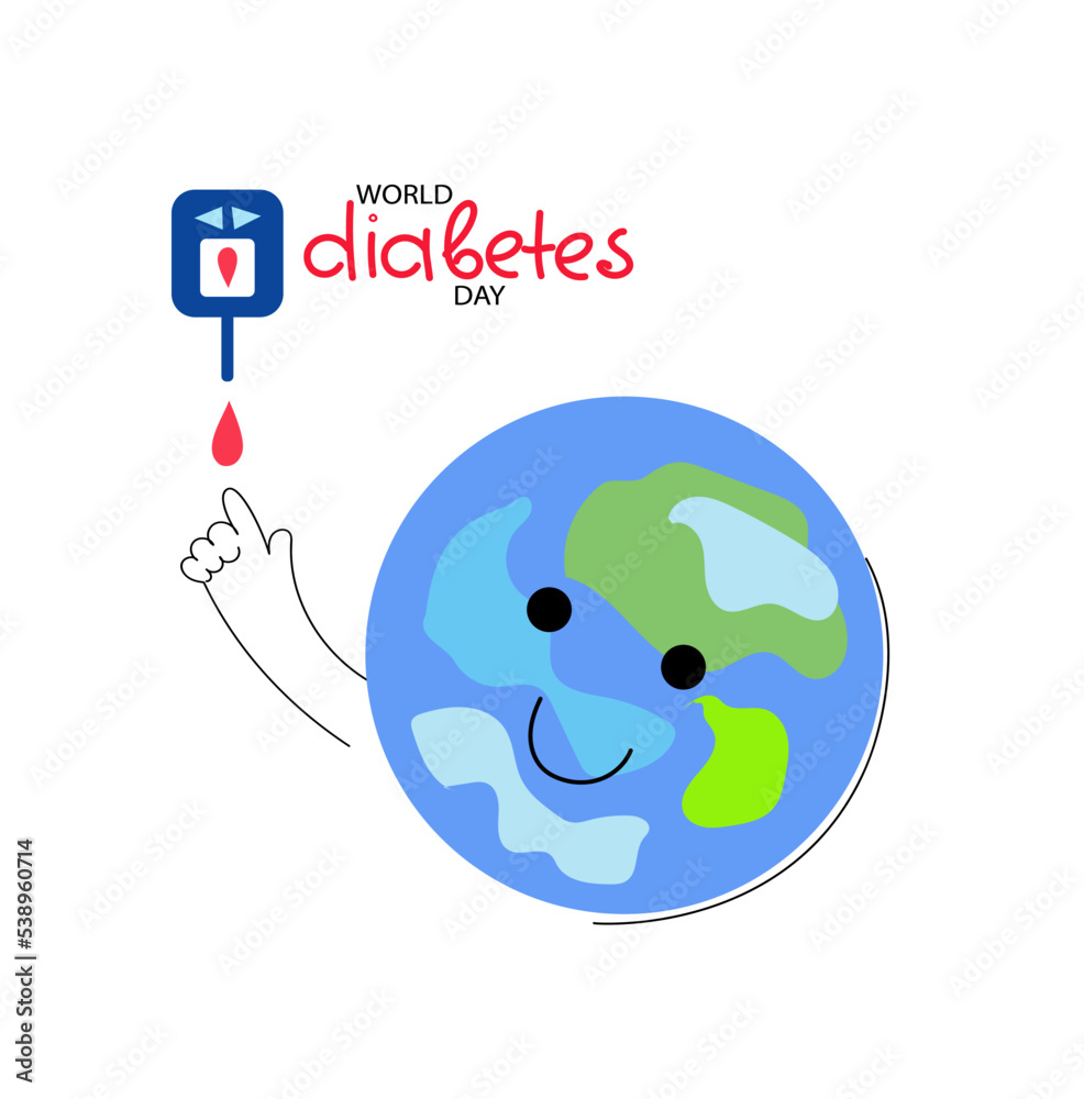 Social media poster, flyer template for World Diabetes day. Funny ...