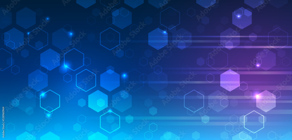 Geometric background with hexagonal and high-tech elements for ...