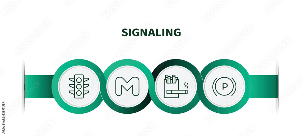 Vetor de editable thin line icons with infographic template ...