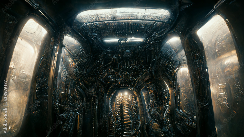 Inside An Alien Spaceship Stock Illustration | Adobe Stock